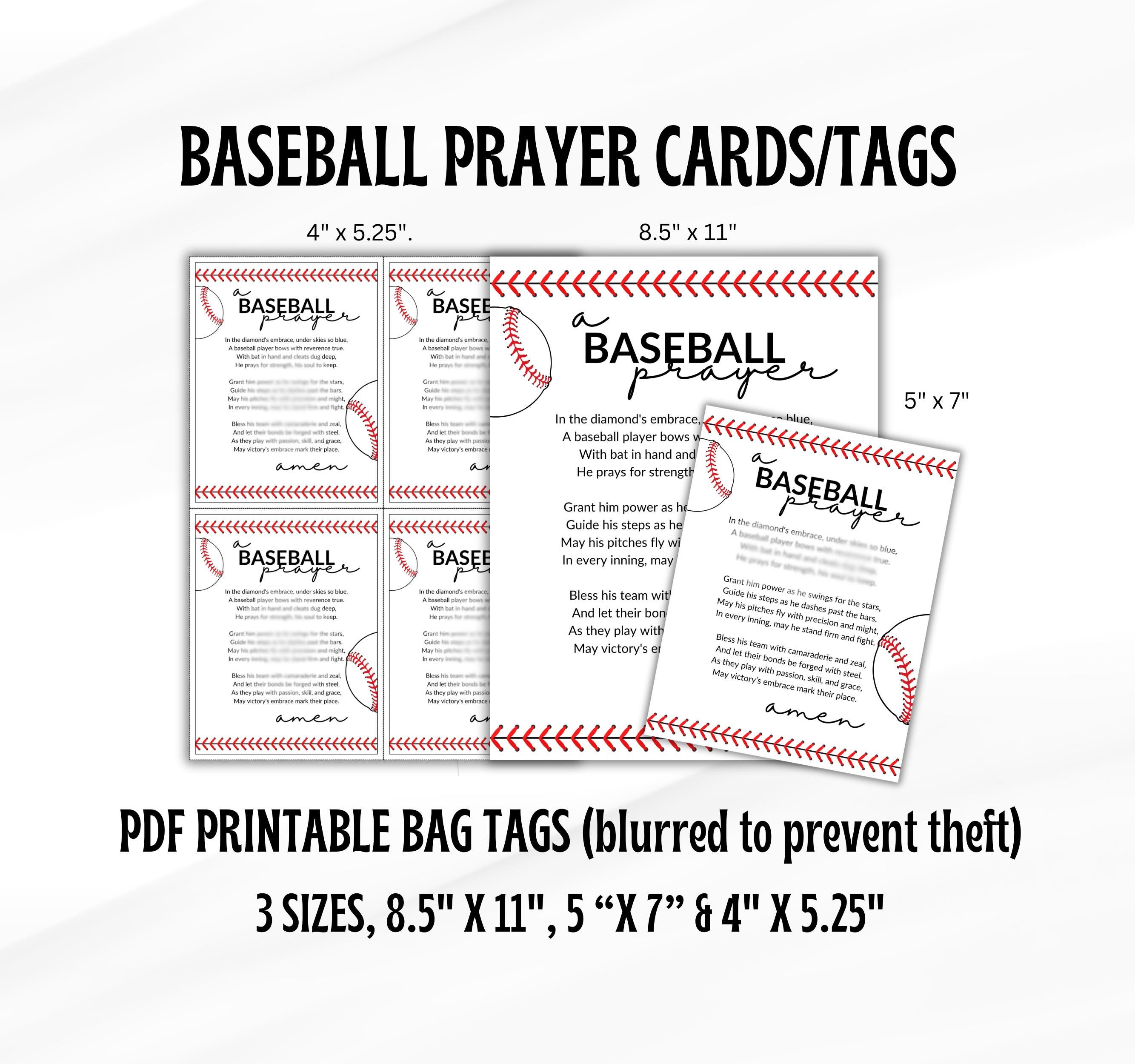 BASEBALL PRAYER Cards for Your Team's Strength and Spirit! , Softball ...