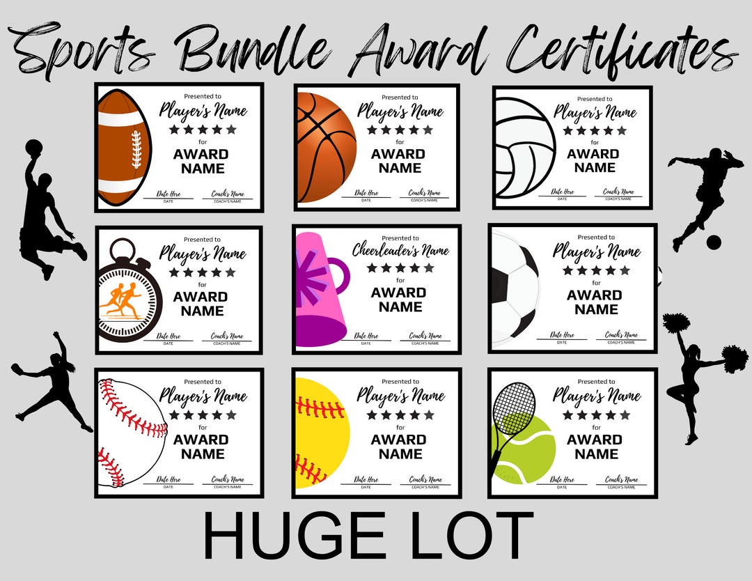 SPORTS Award Certificates BUNDLE Editable High School Awards End of ...