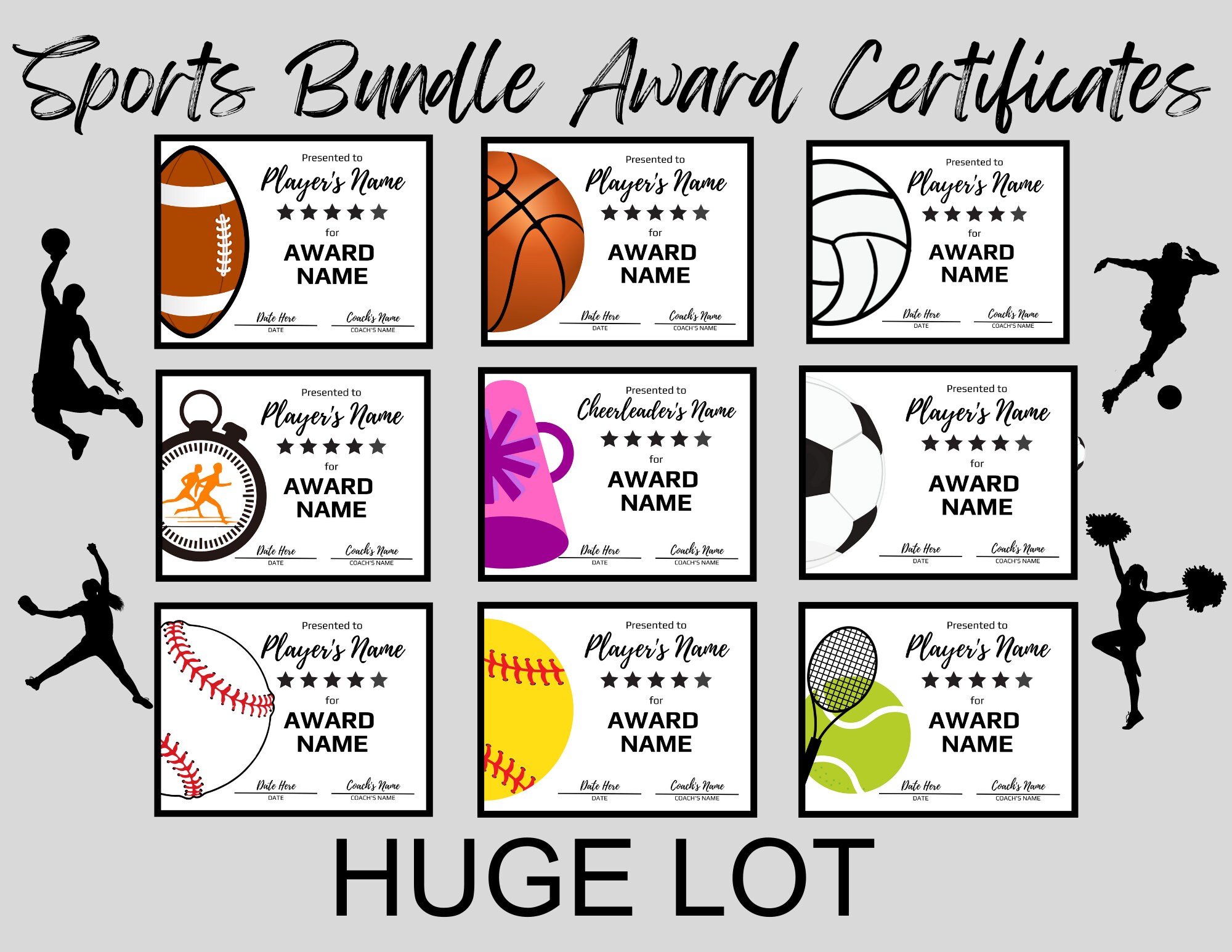 SPORTS Award Certificates BUNDLE Editable High School Awards End of ...