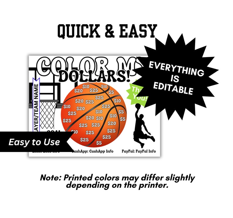 FULLY EDITABLE Basketball Fundraiser, Unique, Fill My Basketball ...