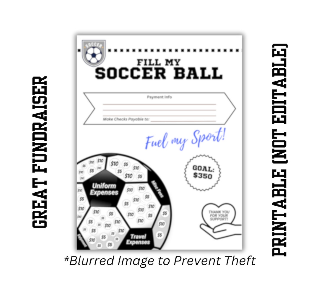 Fill My Soccer Ball Fundraiser | Printable | AAU Soccer Fundraiser ...