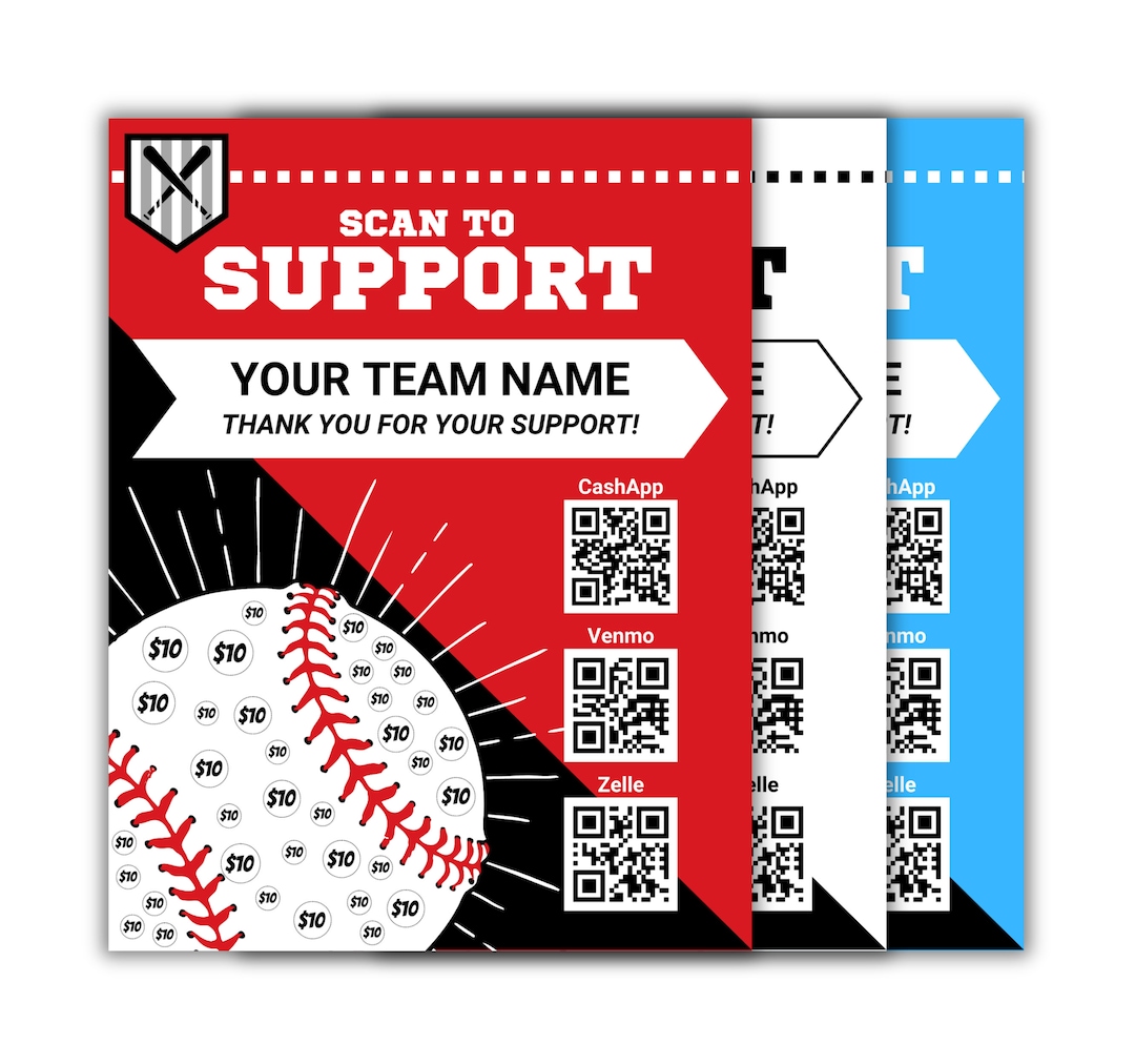BASEBALL Fundraiser With QR Code, Custom Template Baseball Flyer Easy ...