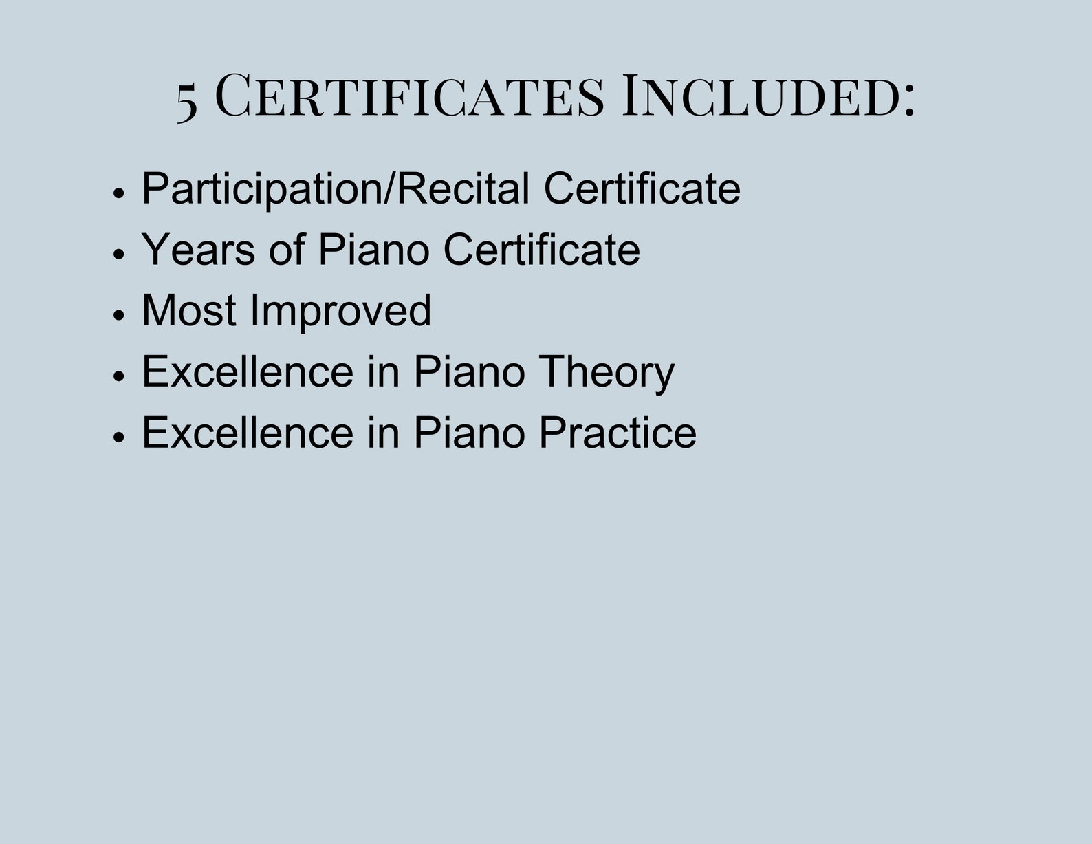 EDITABLE PIANO RECITAL Certificates | Piano Awards | Piano Theory ...