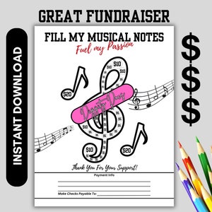 Fill My MUSIC NOTES: BAND High School Fundraiser | Printable 8.5x11 ...