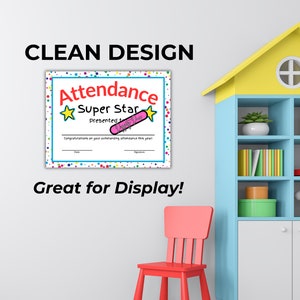 Attendance Certificate - Super Star Attendance - Printable PDF | School ...