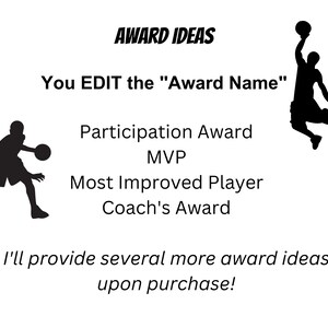 EDITABLE Basketball Award Certificates | Basketball Awards | End of ...