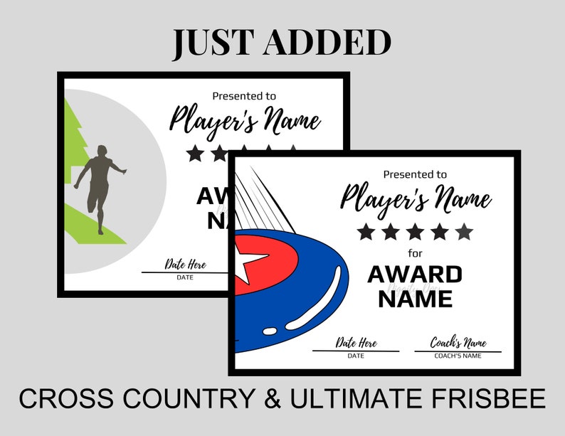 SPORTS Award Certificates BUNDLE Editable High School Awards End of ...