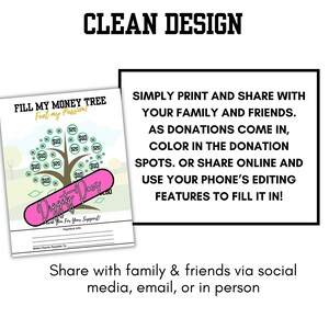 FILL MY Money Tree Fundraiser | Printable 8.5" X 11" Color-in Donation ...