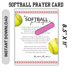Softball Prayer Cards for Your Team's Strength and Spirit , Softball ...