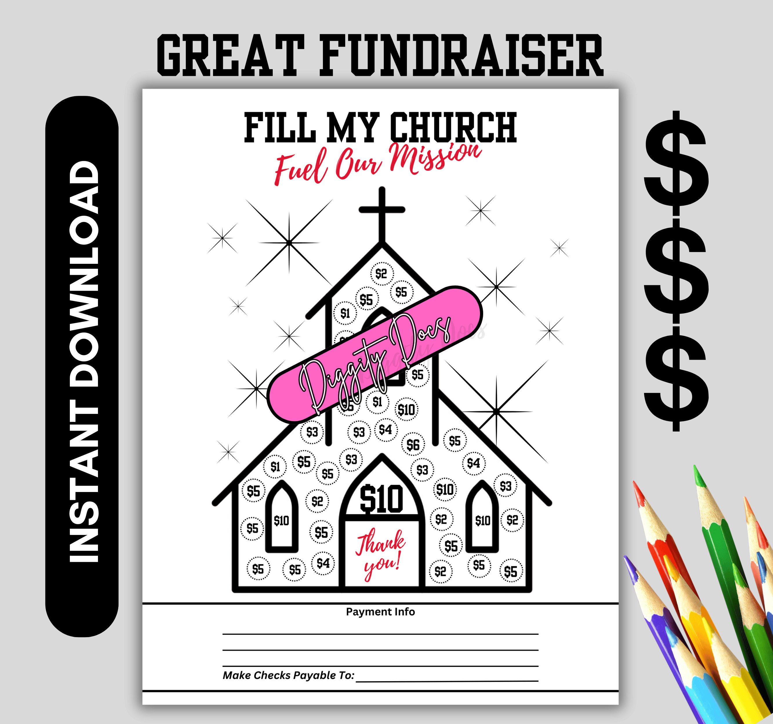 CHURCH BUILDING FUND Fundraiser Printable | Building Fundraising ...