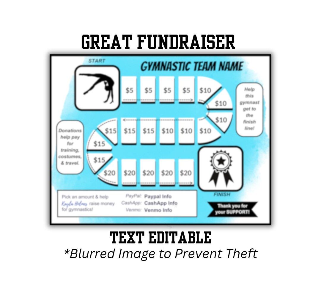 UNIQUE GYMNASTICS Fill in Fundraiser Game Board | Editable Gymnastics ...