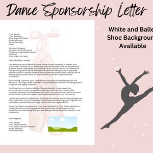 Dance Sponsorship Letter: Customize and Support the Art of - Etsy