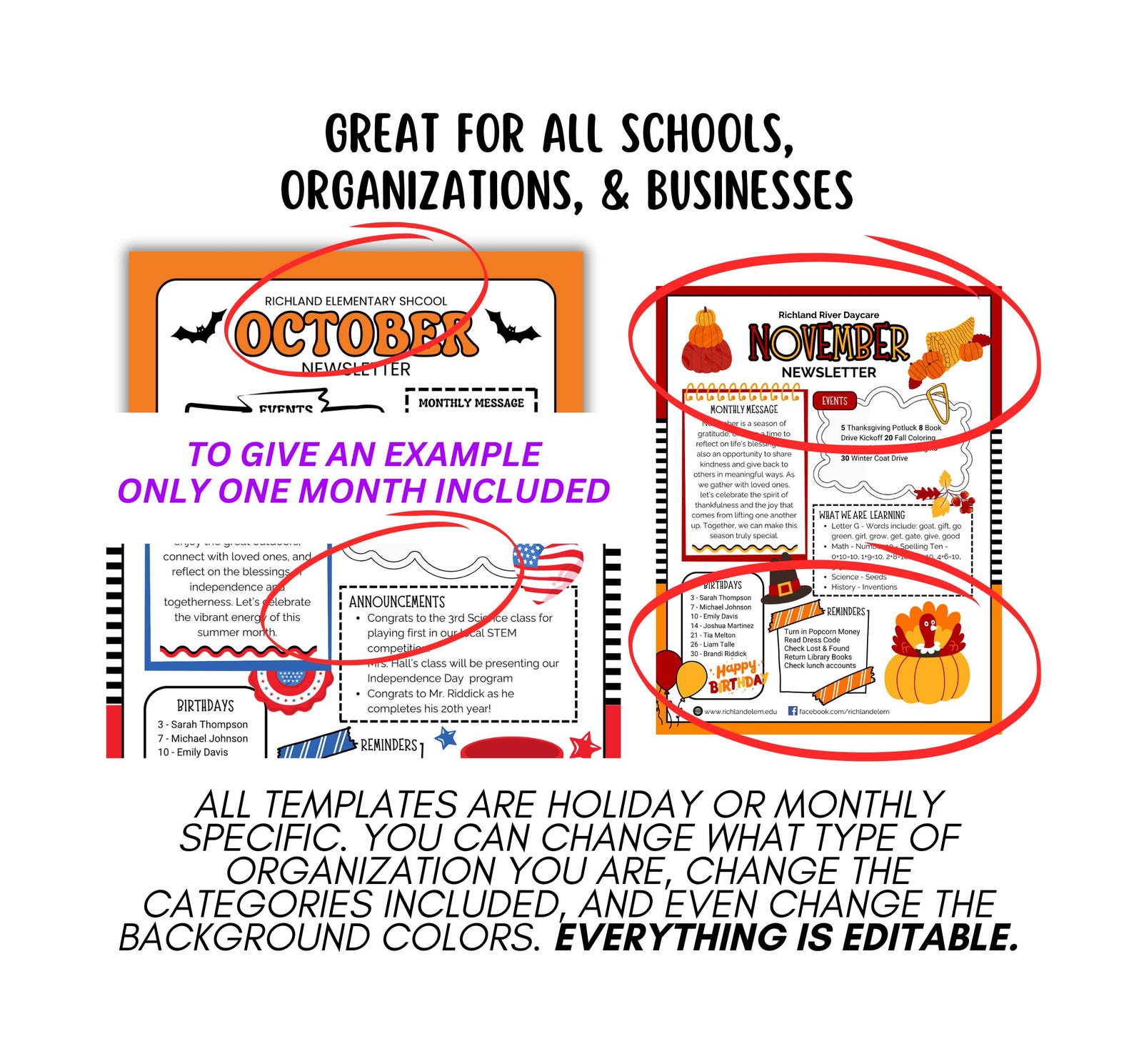 FEBRUARY MONTHLY NEWSLETTER, All Elements Are Editable, Great for ...