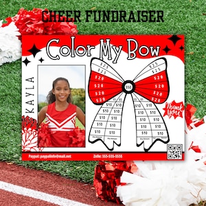 Fill My Bow Fundraiser Template, Editable Canva Digital Download, Cheer ...