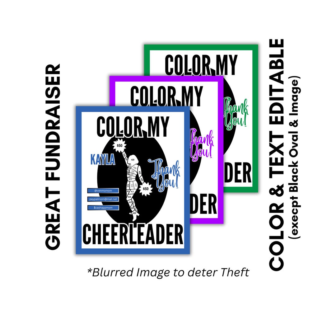 EDITABLE CHEER FUNDRAISER for Cheer Competitions, Editable Cheerleading ...