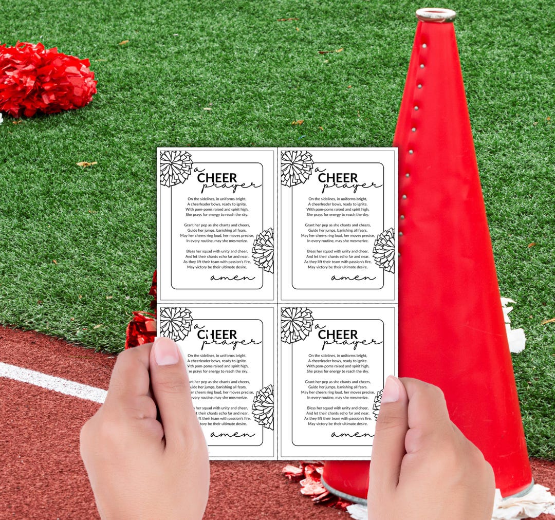 Cheer Prayer Cards – Christian Athlete Gift Tags, Bag Tags, and ...