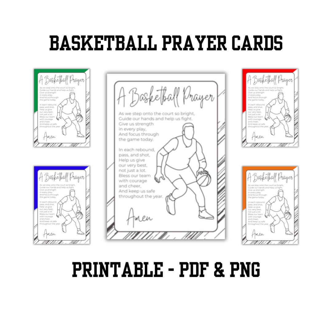 Basketball Prayer Cards & Gift Bag Tags: Inspirational Quotes ...