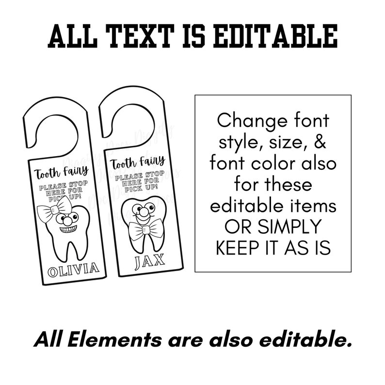 Magical Tooth Fairy Door Hanger, Custom Tooth Fairy Printable Keepsake ...