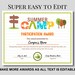 Editable Summer Camp Certificates Personalize and Celebrate Camp ...