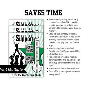 CHEER Fundraiser, Meter Fundraiser, Percentage, Editable CHEER ...