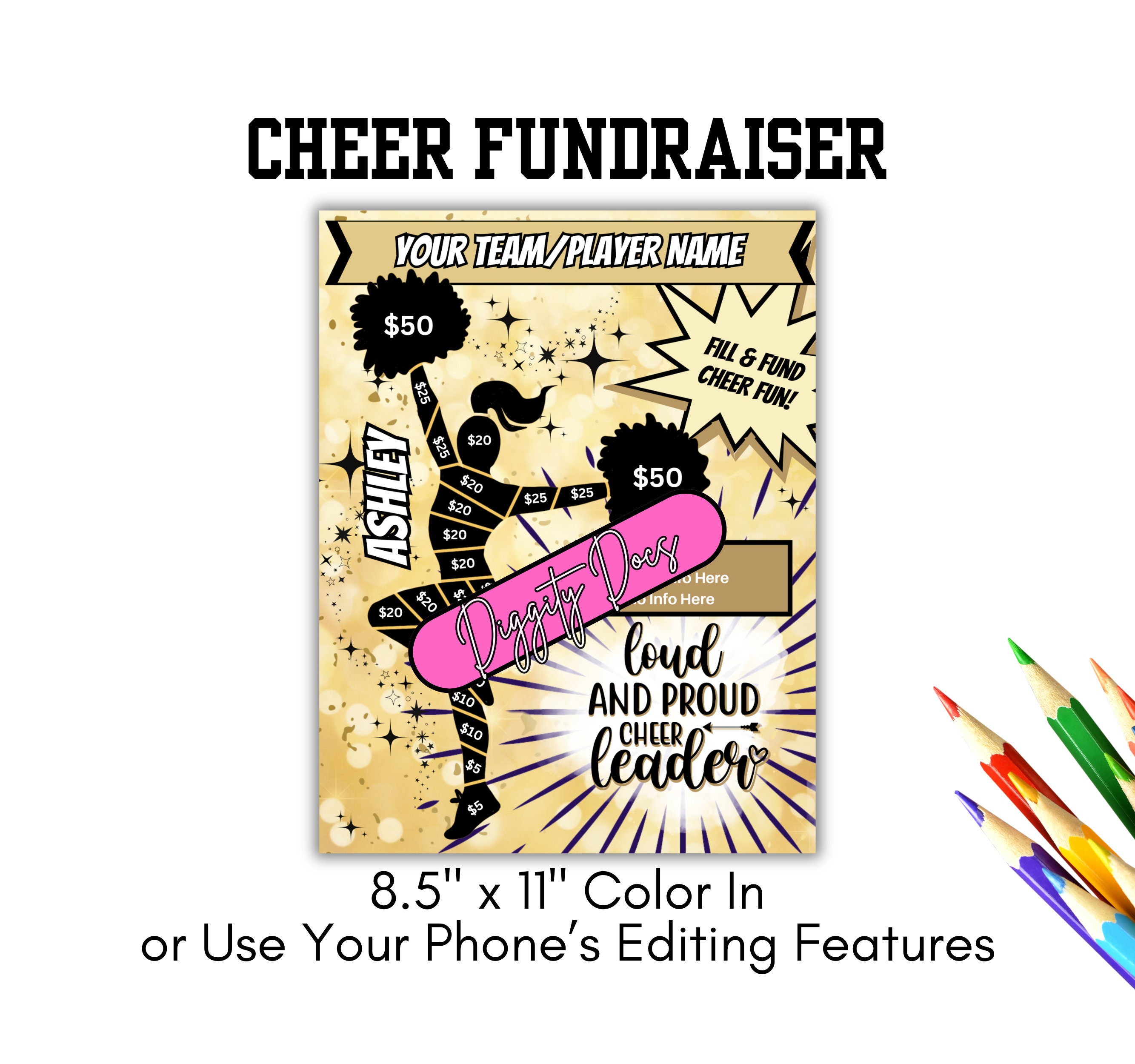 CHEER FUNDRAISER for Cheer Competitions | Editable Cheerleading ...