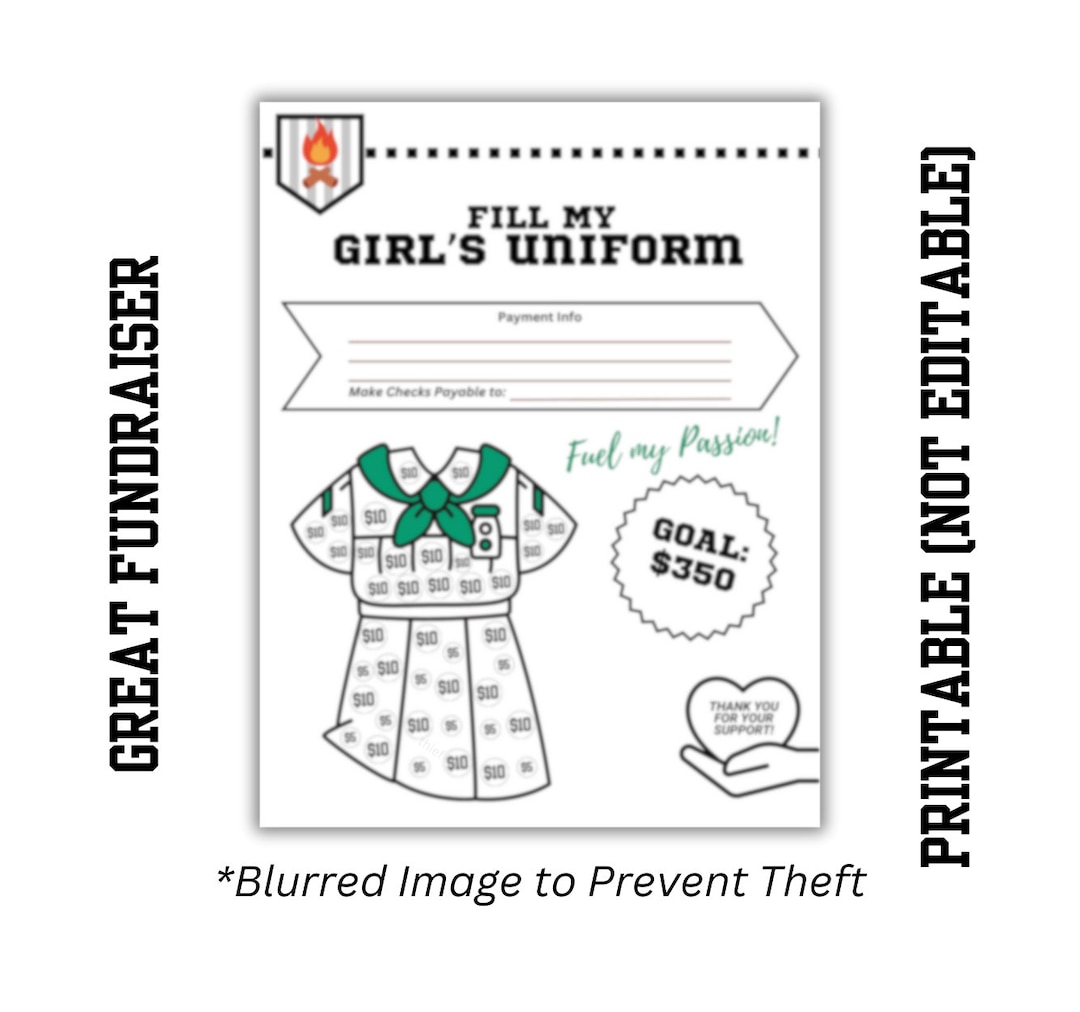 GIRL'S CLUBS Fundraiser: Fill My Uniform| Printable 8.5x11 Digital ...