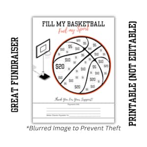 Fill My Basketball Fundraiser | Printable 8.5" X 11" | Color-in ...
