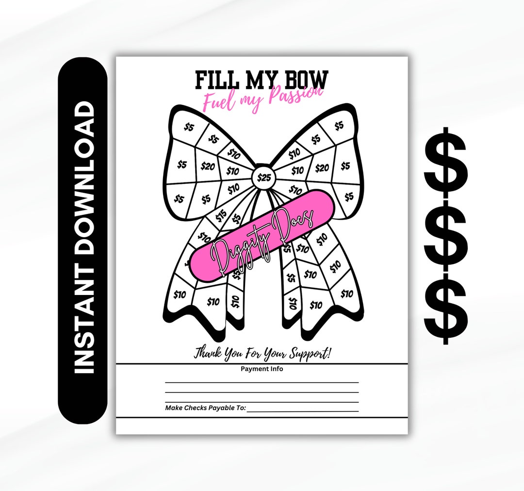 CHEER FUNDRAISER Fill My Bow girl Fundraiser Cheer Fundraiser Printable ...