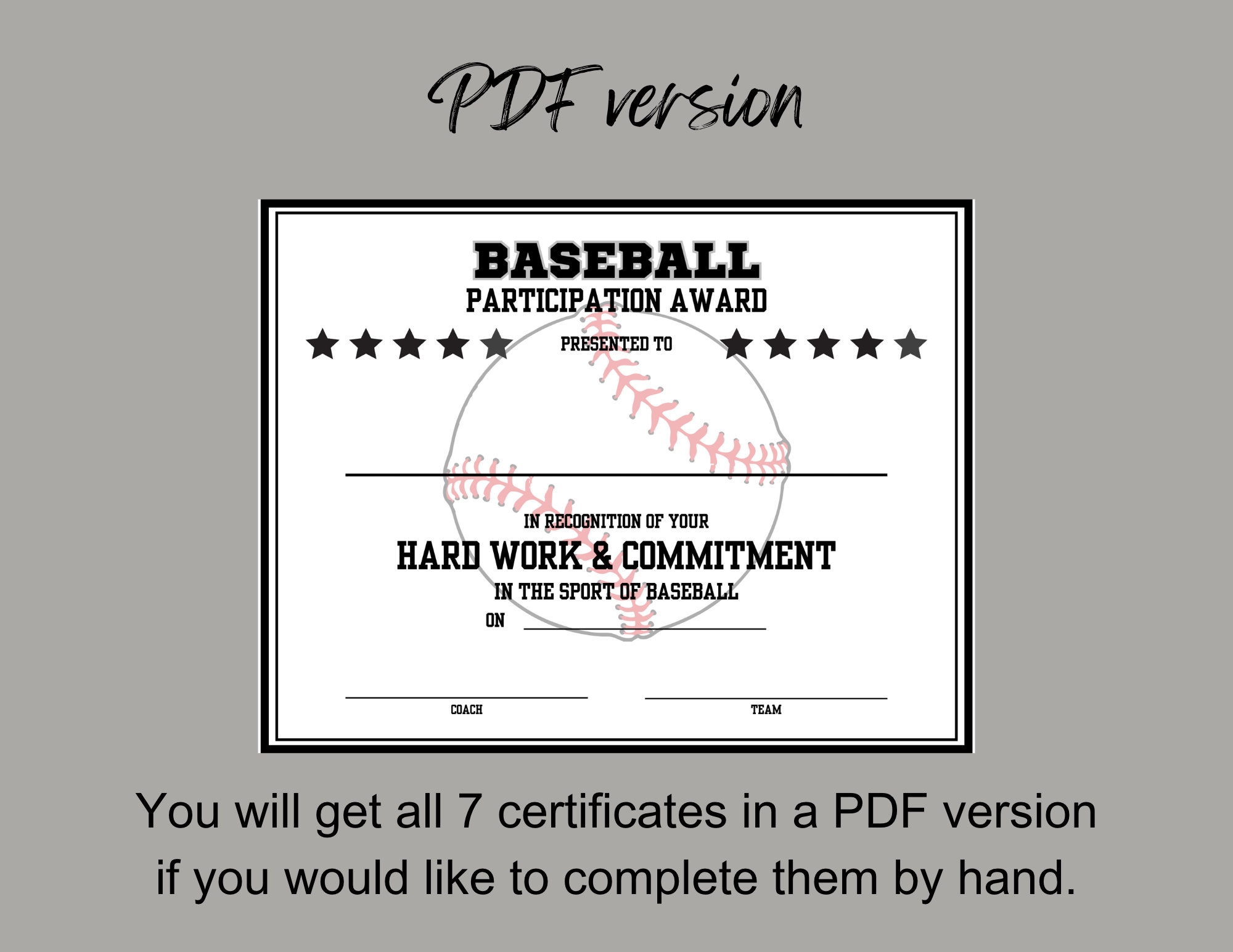Baseball EDITABLE Certificates Baseball Awards End of Year Awards ...