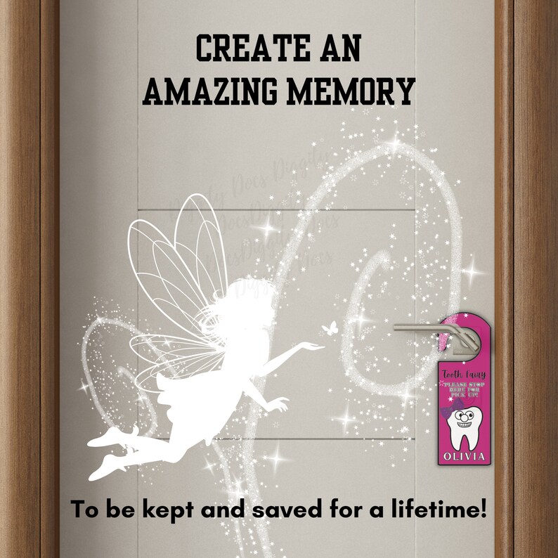 Magical Tooth Fairy Door Hanger, Custom Tooth Fairy Printable Keepsake ...