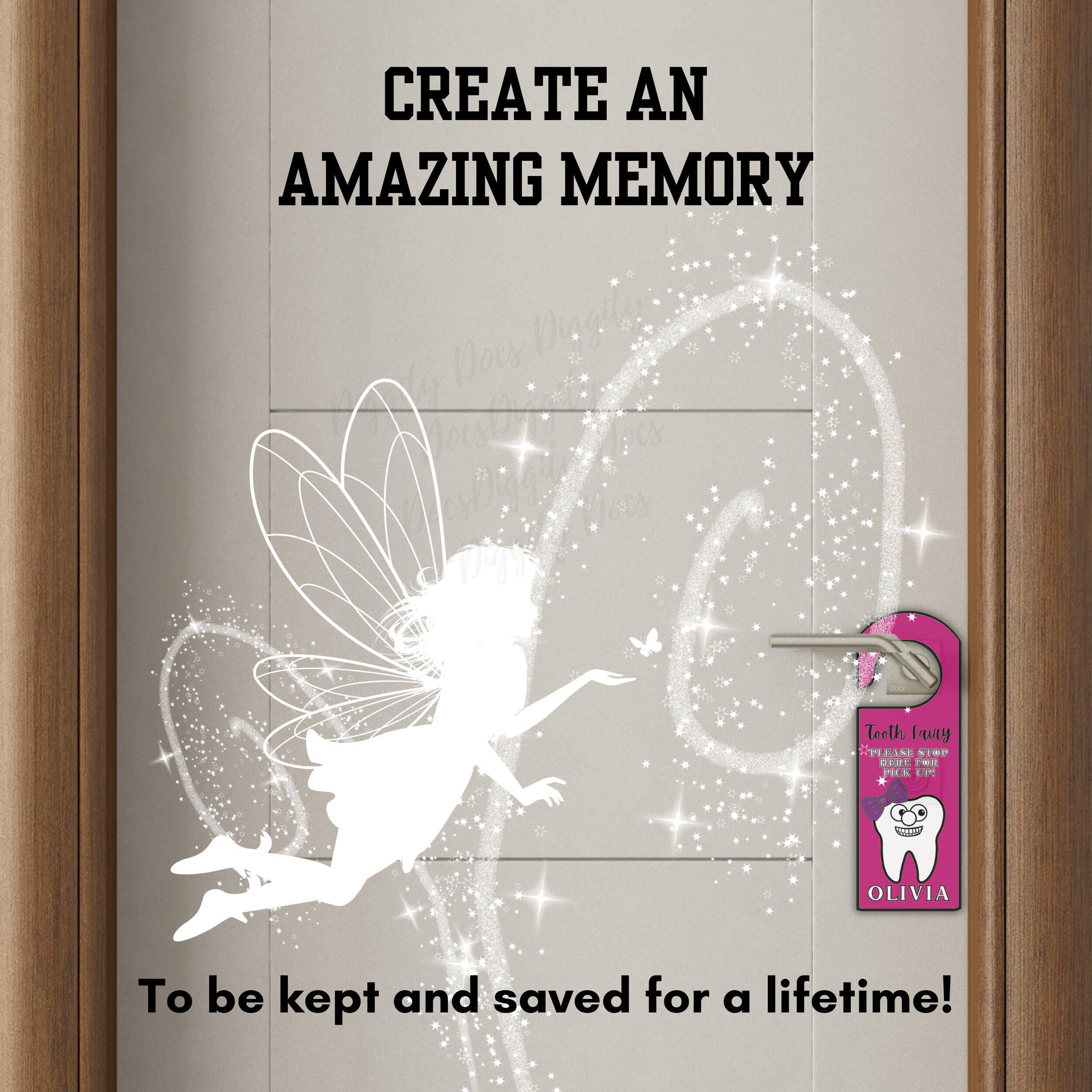 Magical Tooth Fairy Door Hanger, Custom Tooth Fairy Printable Keepsake ...