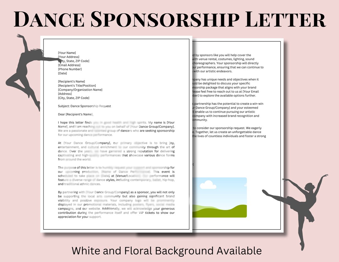 Dance Sponsorship Letter: Customize and Support the Art of Dance Dance ...