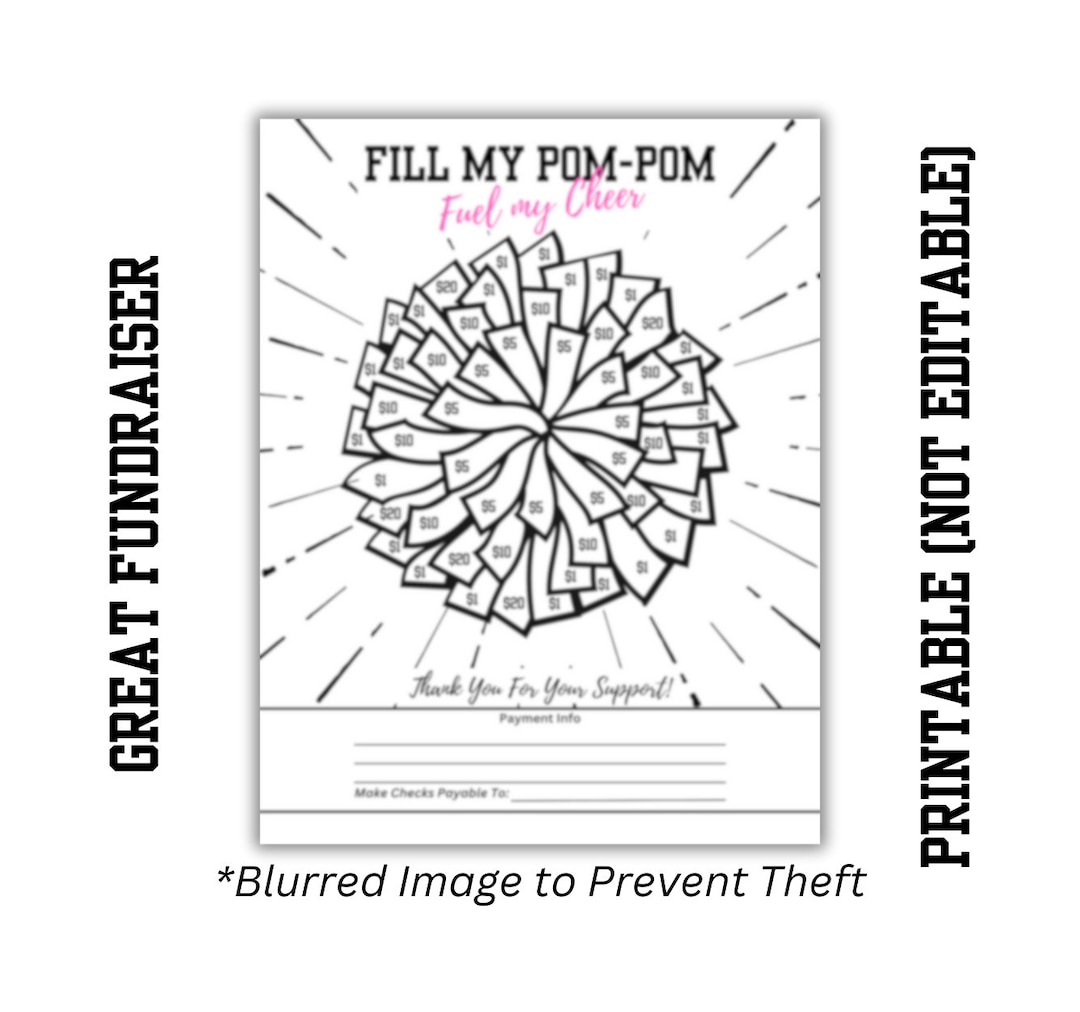 Cheer Fundraiser Printable | FILL MY Pom-pom | Cheer Comp ...