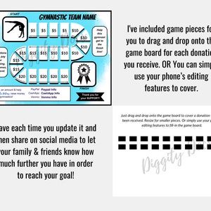 UNIQUE GYMNASTICS Fill in Fundraiser Game Board Editable Gymnastics ...