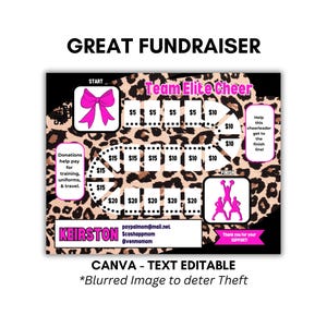UNIQUE CHEER Fundraiser Fill the Game Board | Editable Gold CHEER ...