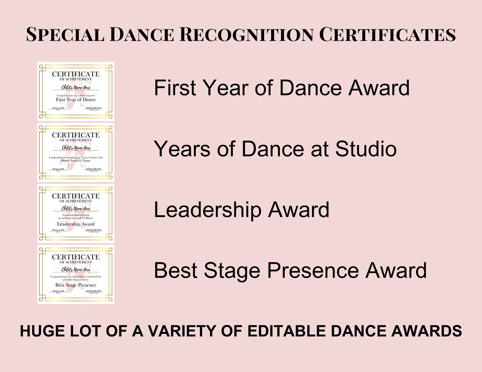 DANCE CERTIFICATES Best Overall Dancer, Top Tap Dancer, Jazz Dancer ...