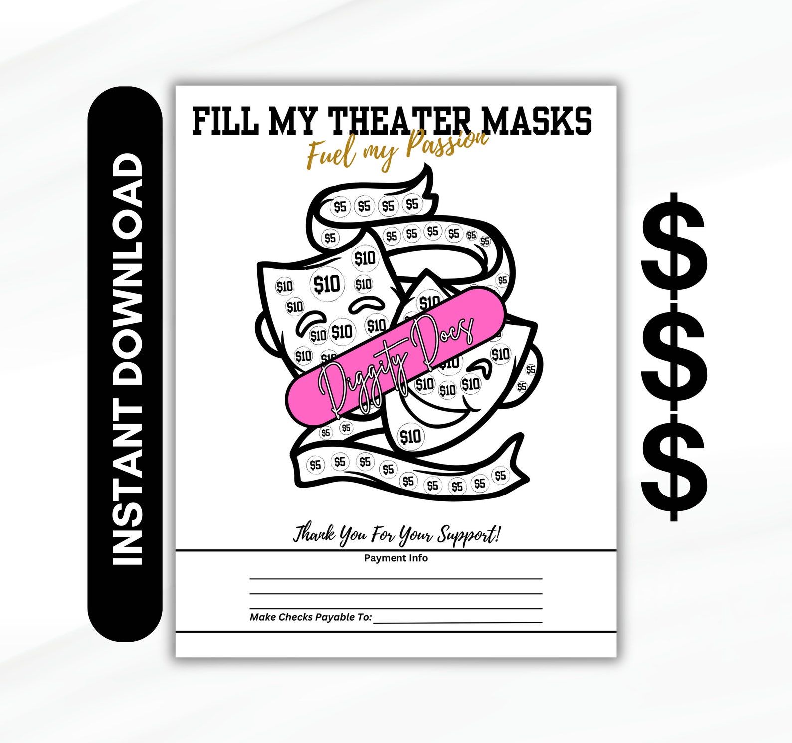 THEATER Fundraiser Printable | FILL My Theater Mask | Drama Club ...