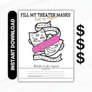 THEATER Fundraiser Printable | FILL My Theater Mask | Drama Club ...