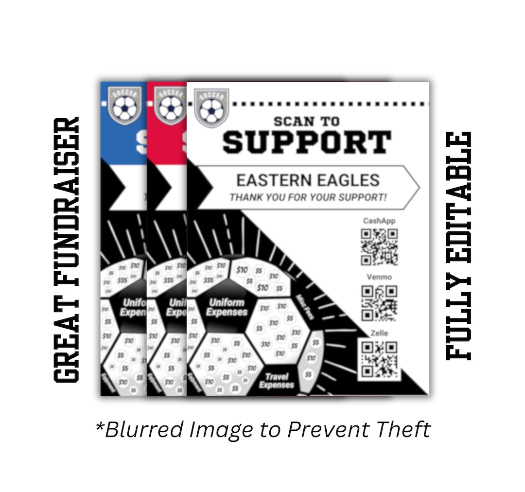 SOCCER Fundraiser With QR Code, Color Changing, Custom Template Soccer ...
