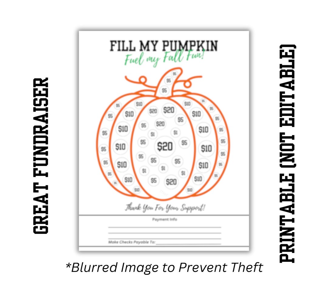 FILL MY PUMPKIN Fall Fundraiser | Printable 8.5" X 11" | Color-in ...