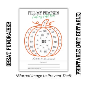 FILL MY PUMPKIN Fall Fundraiser | Printable 8.5" X 11" | Color-in ...