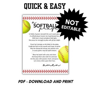 Softball Prayer Cards for Your Team's Strength and Spirit , Softball ...