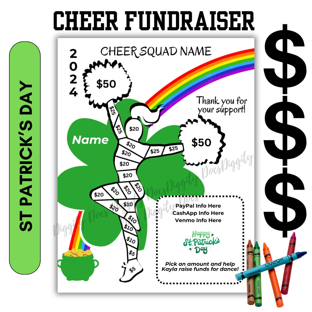 St. Patrick's Day Fill in the CHEERLEADER Fundraiser Donate to Support ...