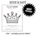 Fill My CROWN Fundraiser High School Prom Pageant King Queen Printable ...