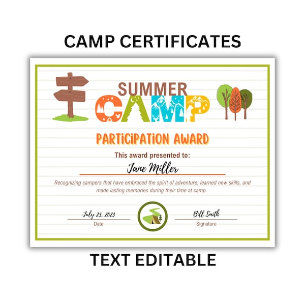 Girls Camp Awards - Etsy