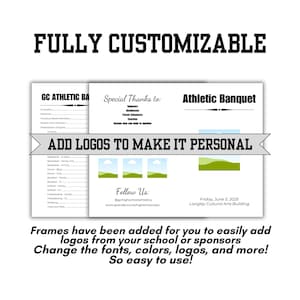 Athletic Banquet Program Template, Sports Event, Great for Schools and ...