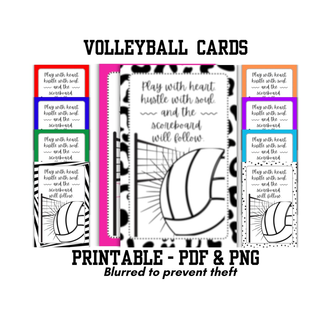 Volleyball Motivational Cards Gift Tags: Support With Inspirational ...