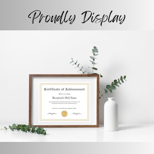 Certificate of Achievement Professional Template | Gold Border ...