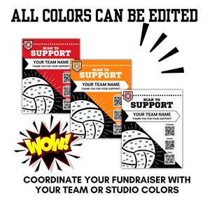 VOLLEYBALL Fundraiser With QR Code, Color Changing, Custom Template ...