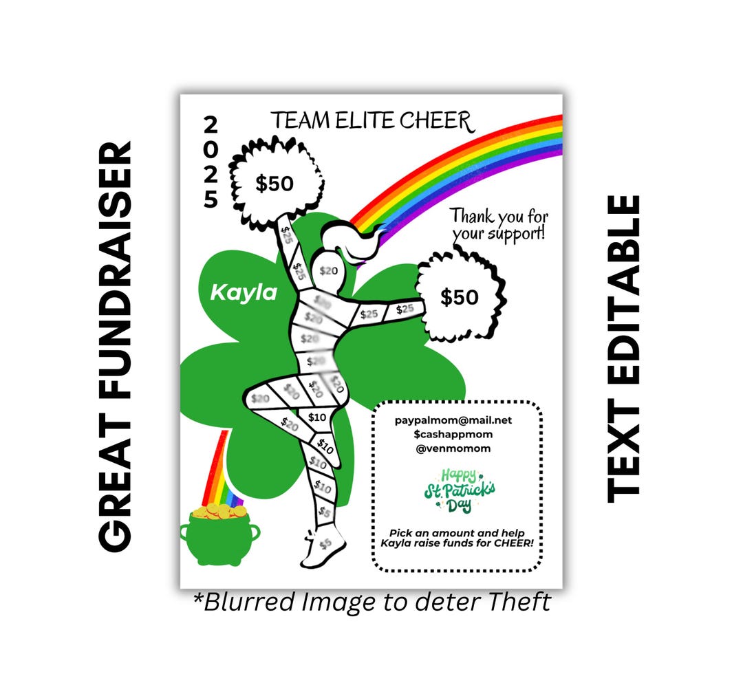 St. Patrick's Day Fill in the CHEERLEADER Fundraiser | Donate to ...